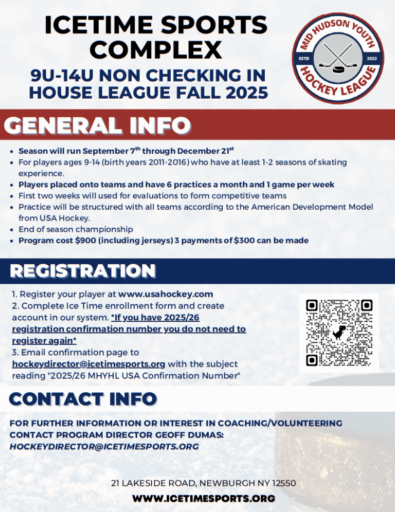 Open Floor Hockey | Ice Time Sports Complex | Newburgh, NY